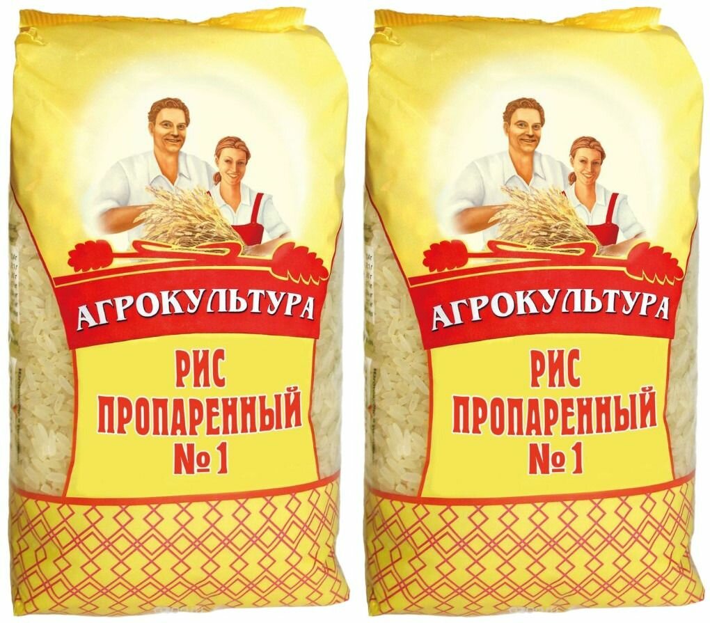 Агрокультура Рис Пропаренный длиннозерный 800 г, 2 шт