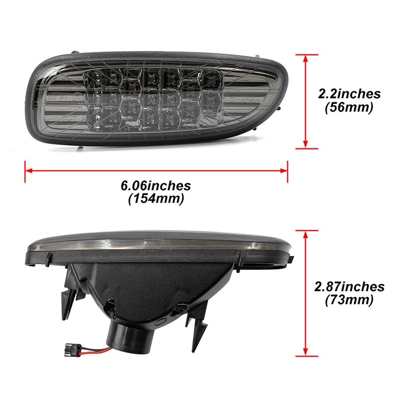 Подходит для Mini R56 R57 R58 R59 S JCW Светодиодные задние противотуманные фары в сборе Smoked Lens