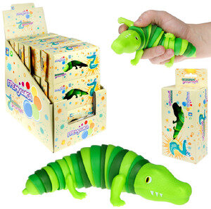 Игрушка (1Toy) Антистресс Гремушка Крокодил [21.5*5см 3цв. в ассорт.] (Т23270)