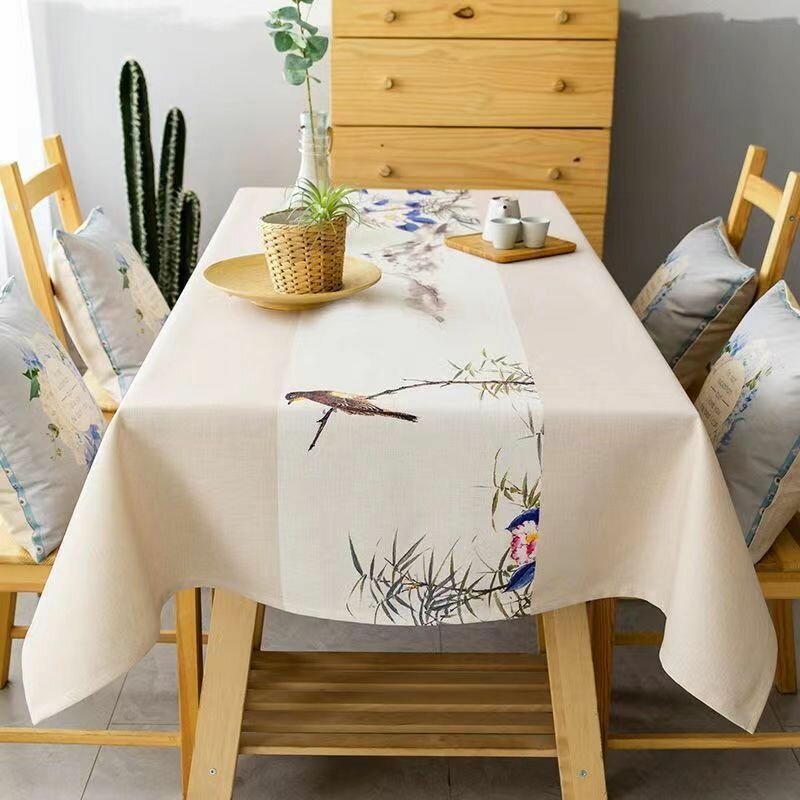 Пылезащитная и нежелезная хлопковая льняная скатерть 100*140CM