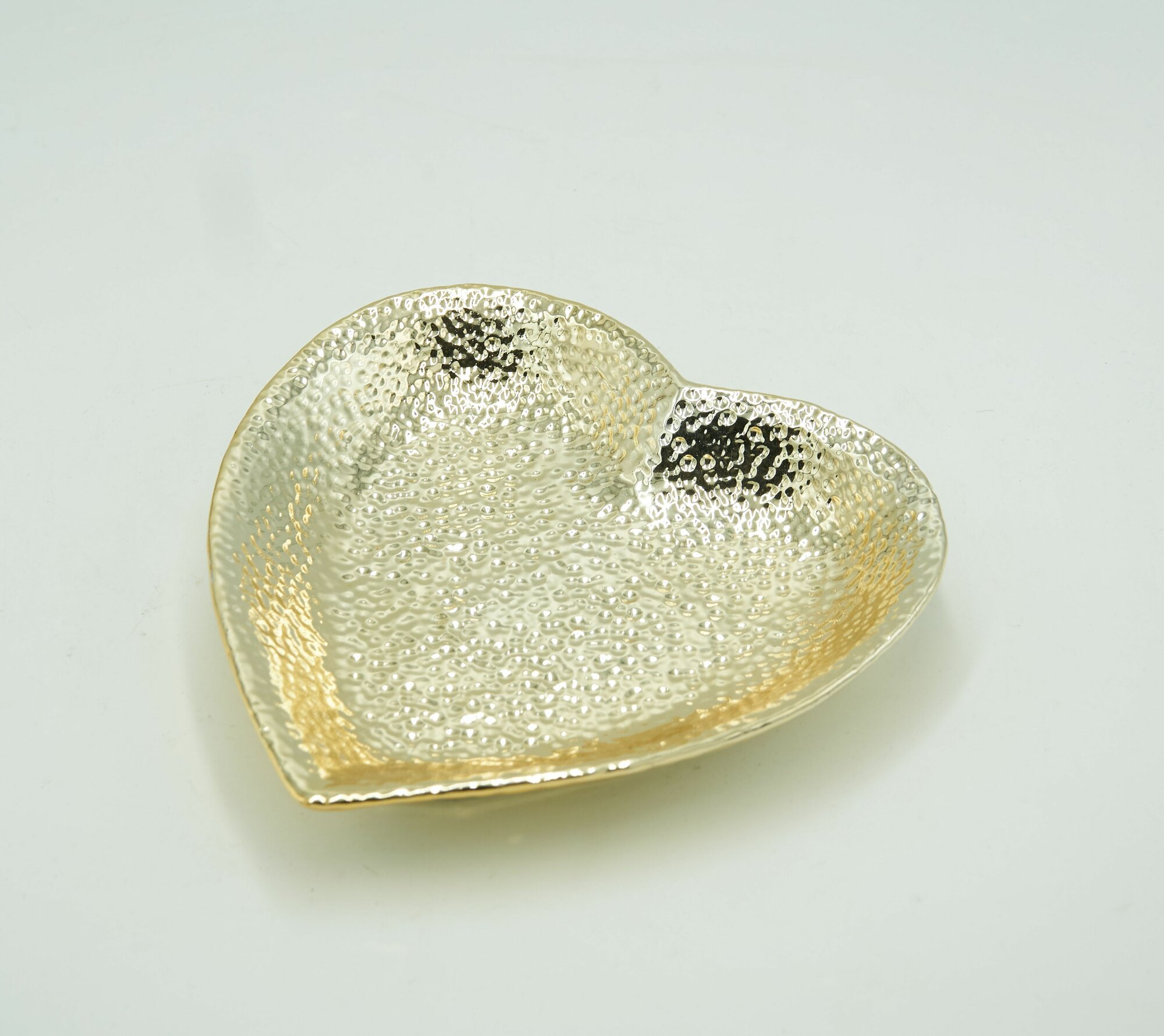 Подставка для мелочей Country Artists "Сердце", фарфор, золотистая, 17х17 см