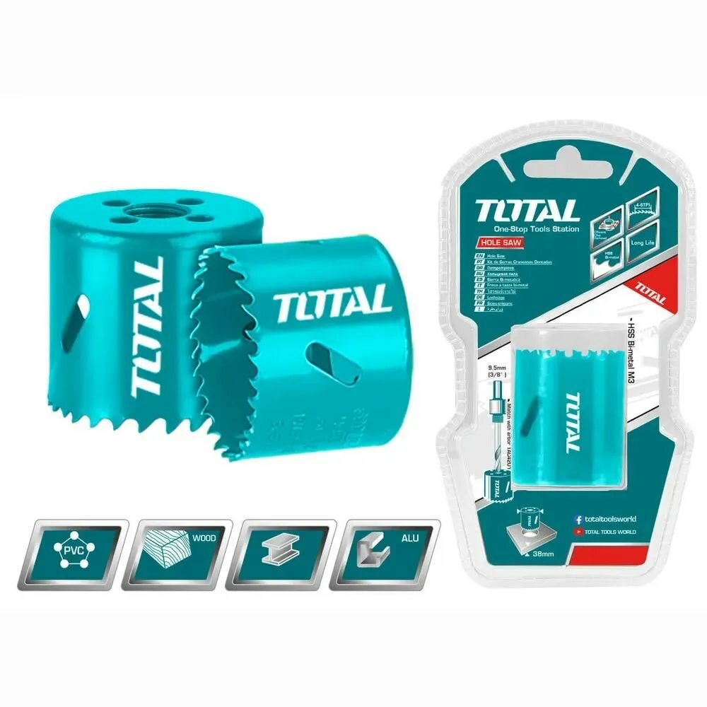 Биметаллическая коронка TOTAL TAC410641, 64 мм, для дерева/металла/пластика