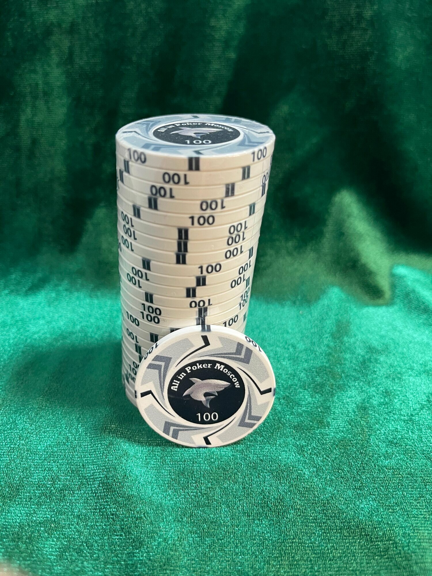 Керамические фишки профессиональные - номинал 100 - 25 штук