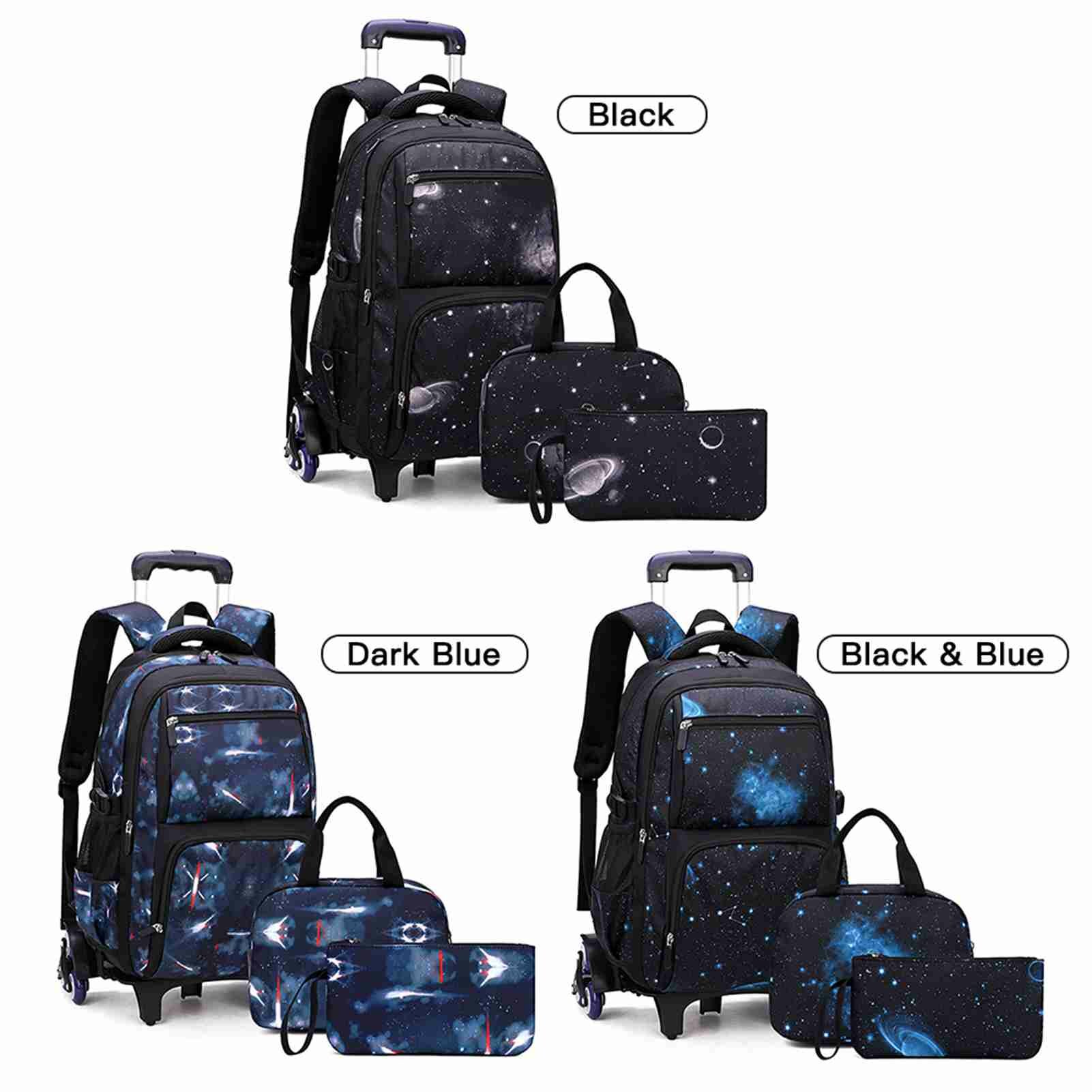 Детский рюкзак на колесиках для мальчиков и девочек, чемодан на колесиках, школьная сумка, книжный портфель с сумкой для ланча, пенал