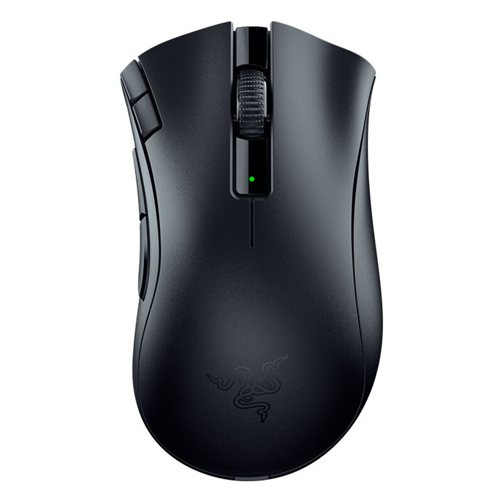 Razer DeathAdder V2 X HyperSpeed Двухрежимная беспроводная игровая мышь 5G Оптический сенсор 14000DPI 7 Программируемых кнопок Hyperspeed 2.4G и BT5.0 300IPS 35G 1*AA батарейка 12.7*6.17*4.27cm