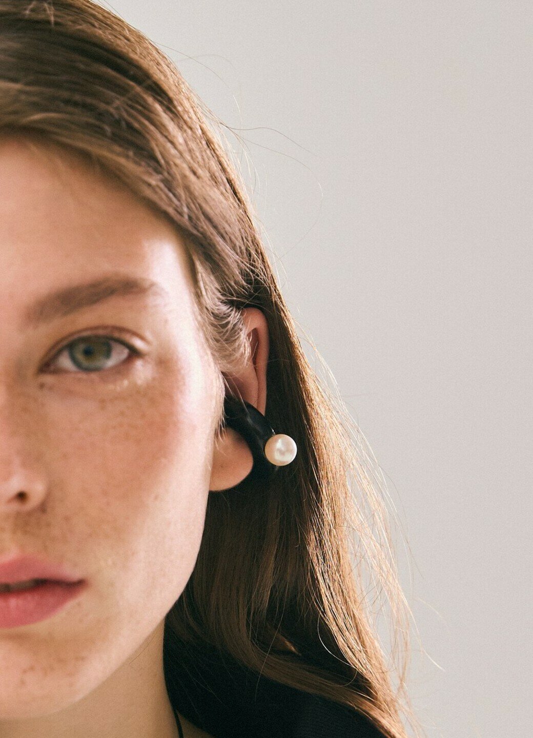 Моносерьга кафф, жемчуг пресноводный культивированный