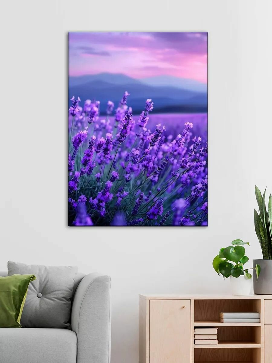 Картина на стену "Лавандовые поля", 50x70 см
