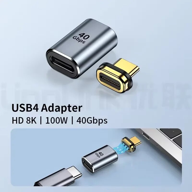 Unnlink магнитный USB Type C адаптер 40 Гбит/с 100 Вт Type 1