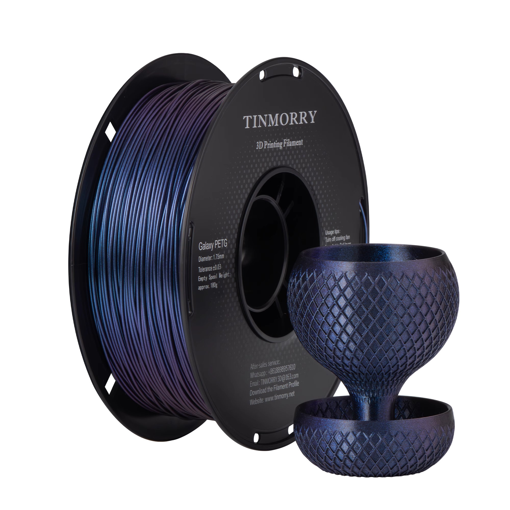 PETG Galaxy пластик Tinmorry Сапфировый синий 1.75 мм 1 кг