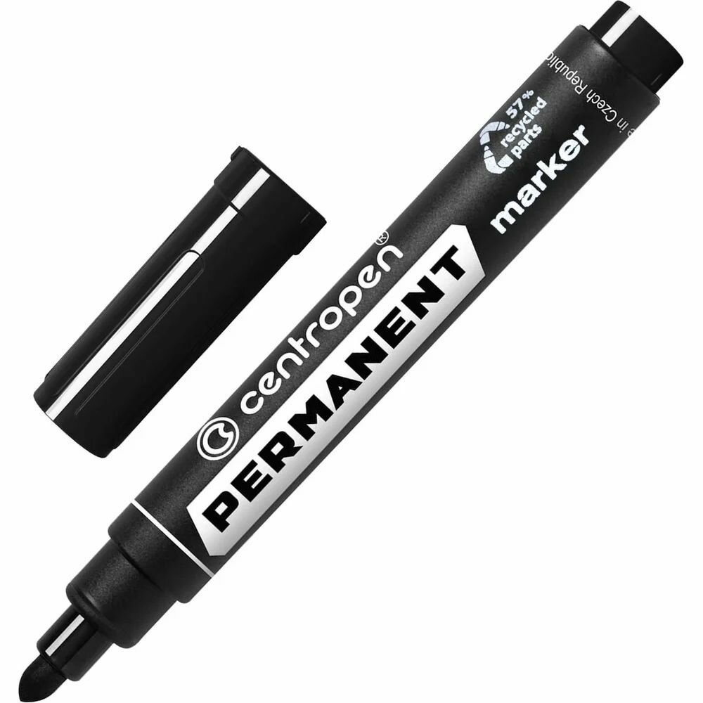 Маркер перманентный офисмаг CENTROPEN 8566, черный, круглый наконечник, 2,5 мм, 5 8566 0112 150061
