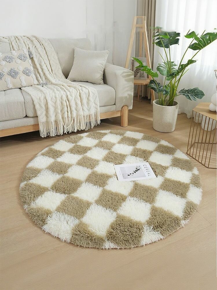 Коврик для кровати мягкий, нескользящий и удобный, подходит для спальни, гостиной или детской комнаты, круглый.