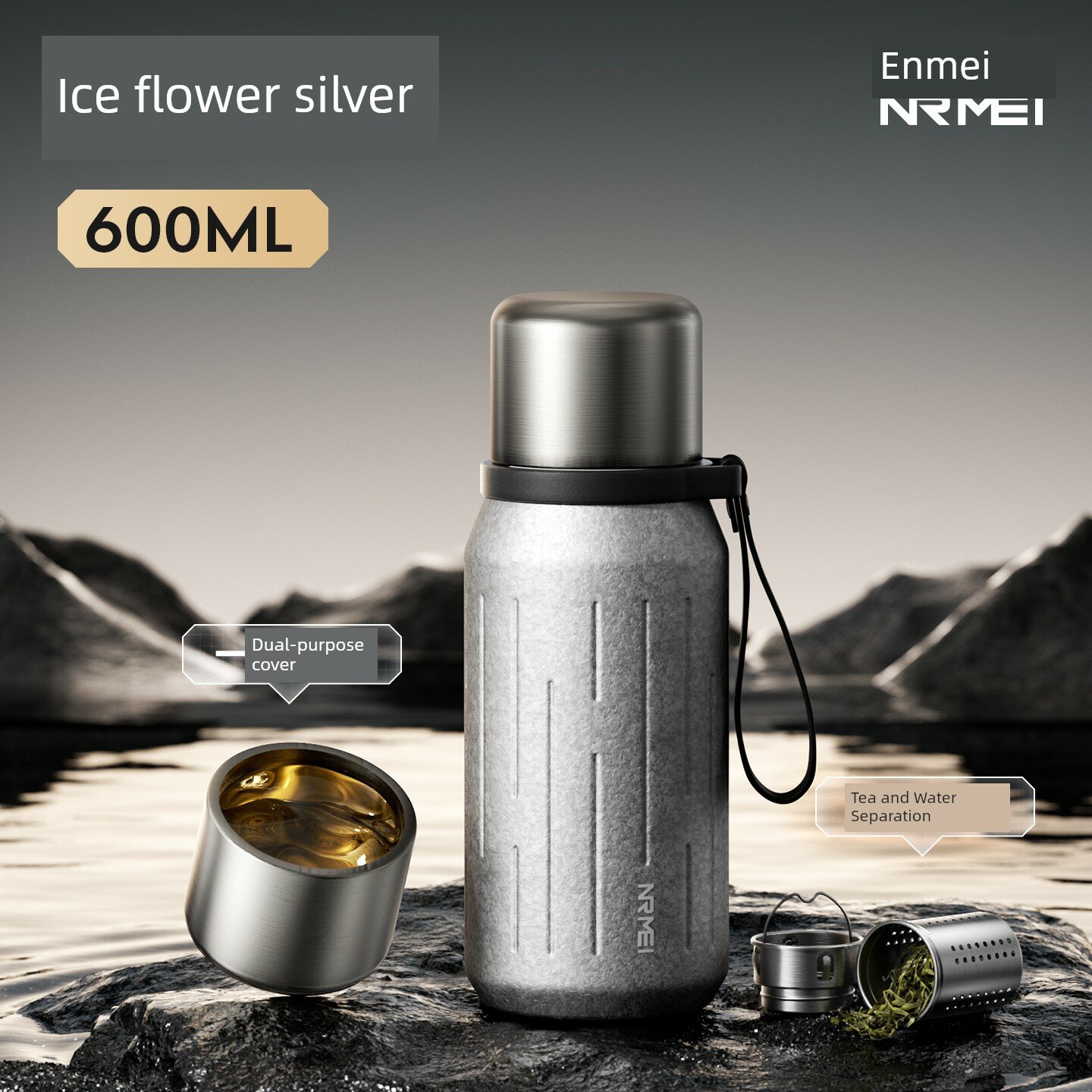 Титановый термос для мужчин, высококачественный, большой емкости, с разделением на чай и воду, чайник из нержавеющей