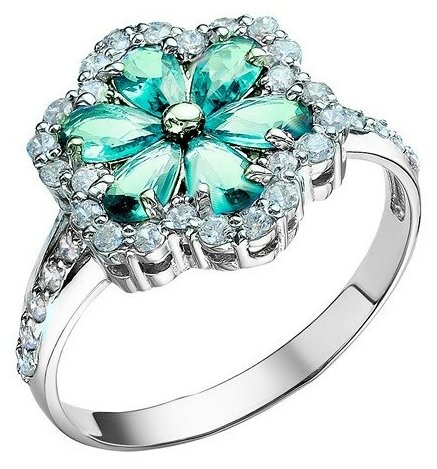 Кольцо, серебро, 925 проба, нанокристалл, кристалл