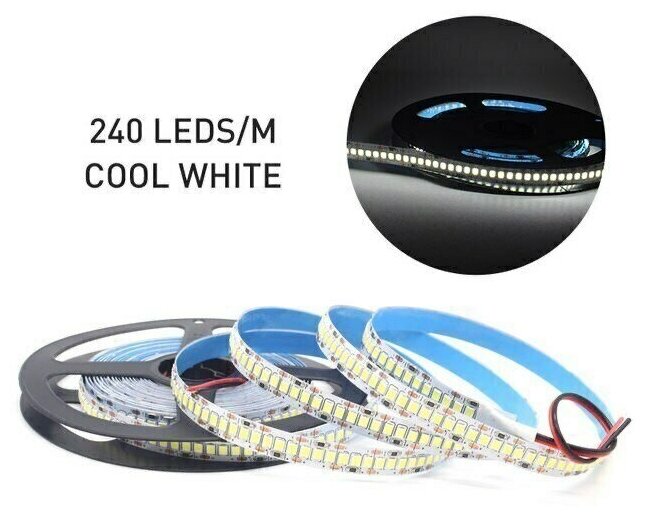 Лента светодиодная MEGALIGHT SMD 2835 240 шт./м 19,2 Вт/м, 12V-1200led-96W-5m, 6000K Холодный белый