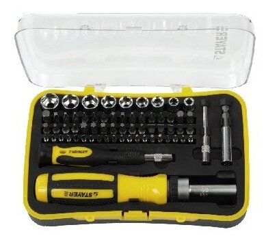 Набор инструментов STAYER 25310-H65 MASTER 65 предметов, черный/желтый
