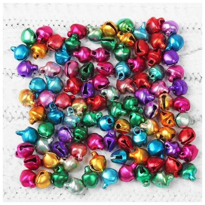 Бубенчики, набор 100 шт, размер 1 шт: 0,6 см.