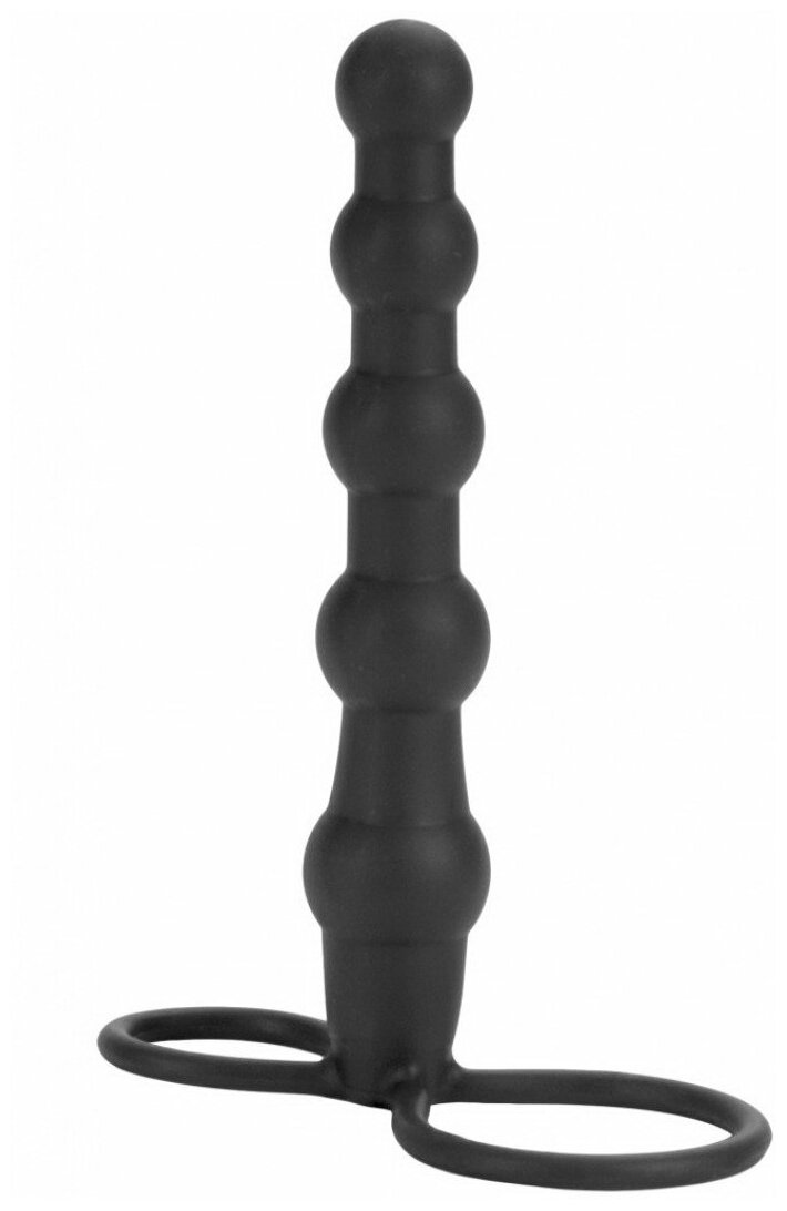 Страпон для двойного проникновения Silicone Beaded Double Rider