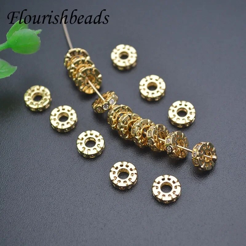 Золотые позолоченные бусины Flourishbeads 7 мм 50 шт Gold Color