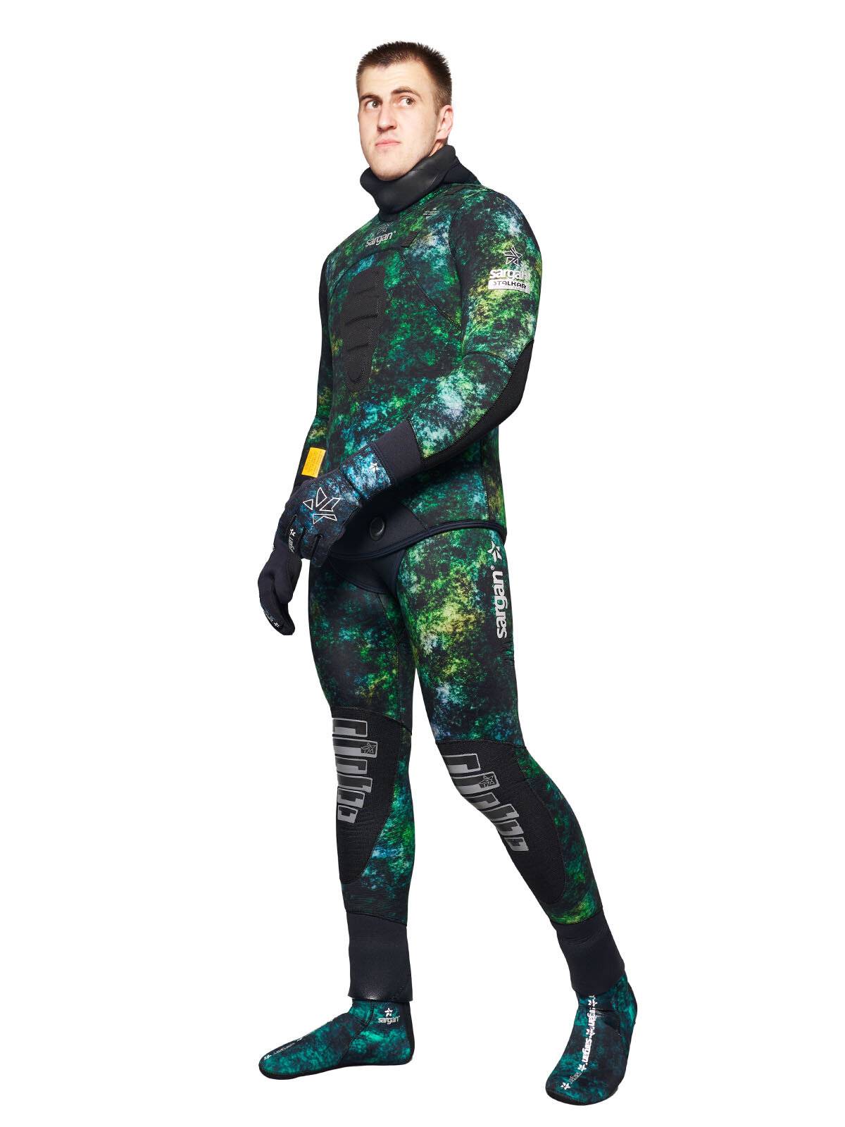 Гидрокостюм для подводной охоты SARGAN Сталкер 11 мм камуфляж открытая пора размер L