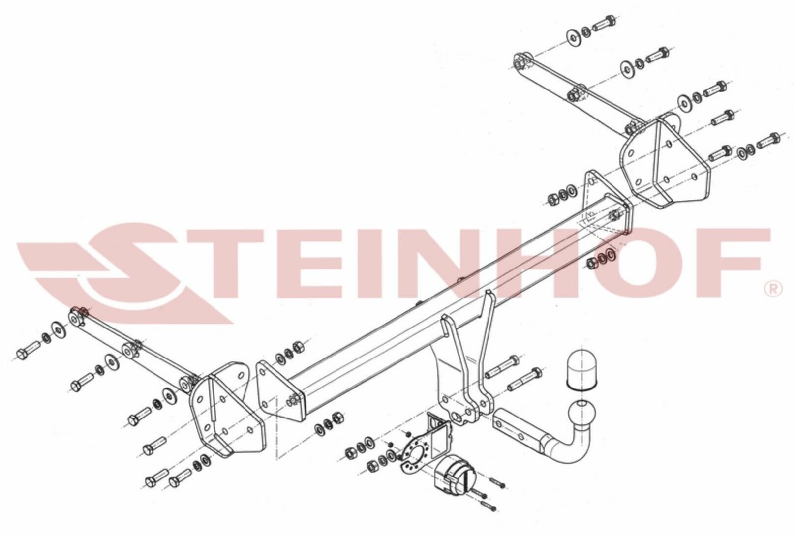 Фаркоп на Subaru Outback 2015-2021 (паспорт и сертификат в комплекте)(без электрики) Steinhof. S-387