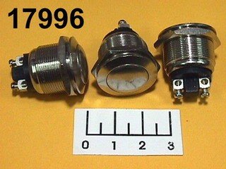 Кнопка PBS-R/R без фиксации антивандальная металл 2 контакта под винт 28B (16мм)