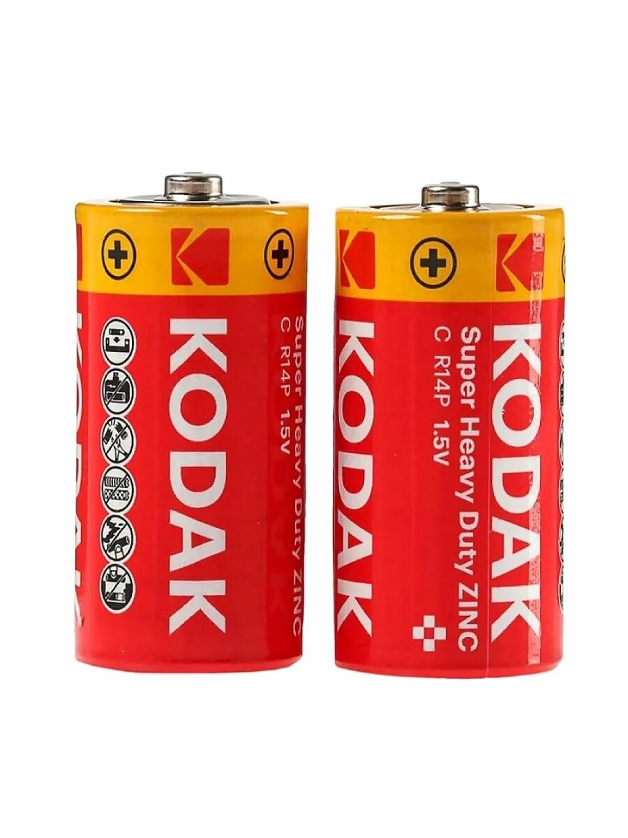 Батарейки Kodak R14 размера "C" - 2 штуки / 1.5 В
