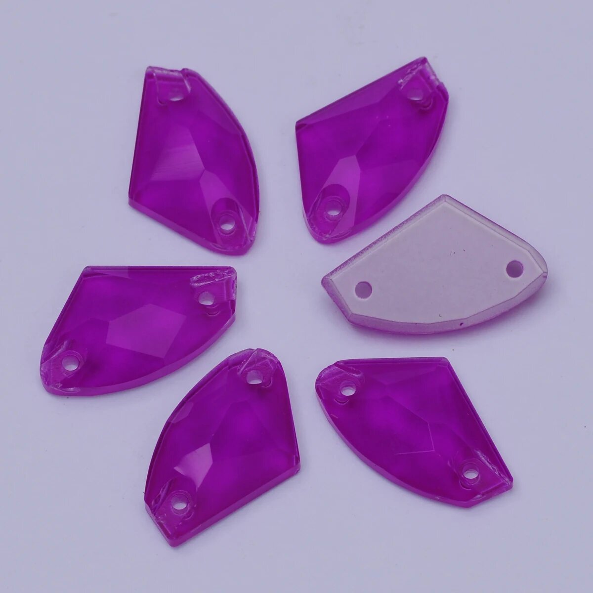 Неоновые хрустальные стразы галактической формы 24+16 шт 9x14mm 24pcs, Фиолетовый, Electric purple