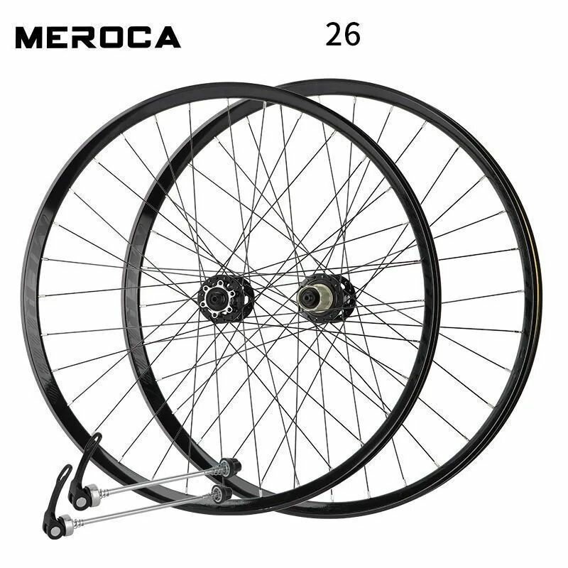 MEROCA 35XM, быстросъемная колесная пара для горного велосипеда, 32 отверстия, 26 дюймов, подходит для высокопрочных склонов, пара передних и задних, черный