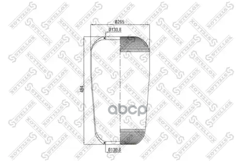 Пневмоподушка ! кон 484-264-130.8/130.8 MB, Iveco Stellox арт. 9007370SX