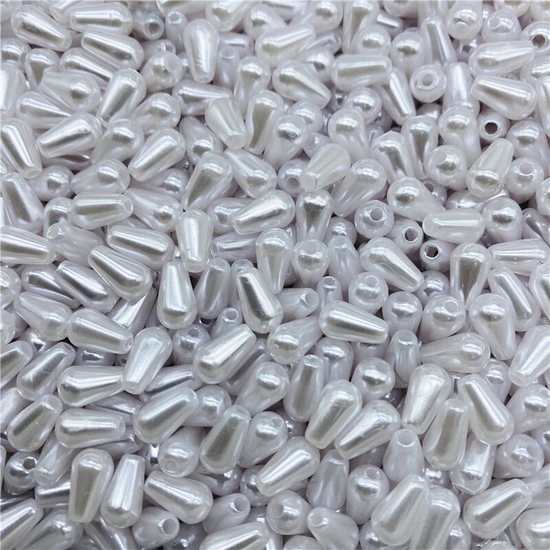 LXBENING Акриловые бусины-разделители капли воды 50 шт 6x14mm 50pcs, White