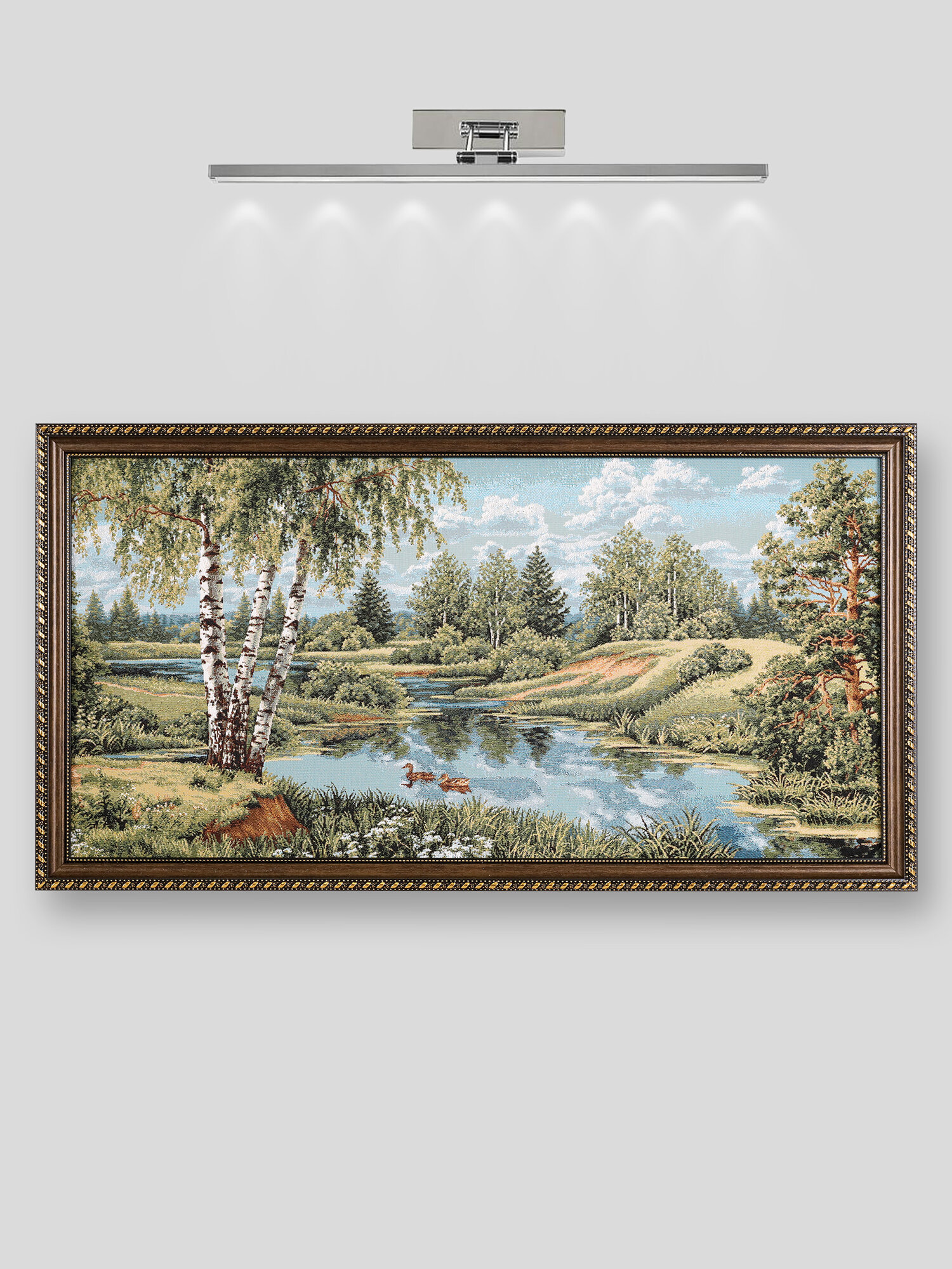 Картина гобеленовая Магазин гобеленов "Пейзаж с утками" 52*94 гобелен