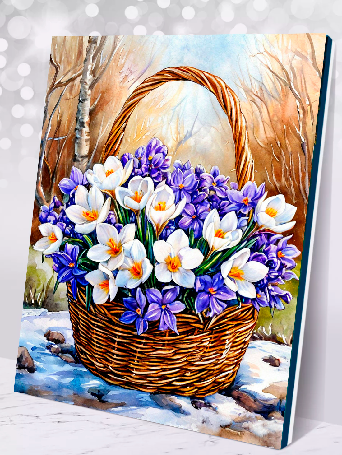 Картина по номерам "Крокусы" 40х50 см, хлопковый холст на подрамнике, акрил, АртТойс