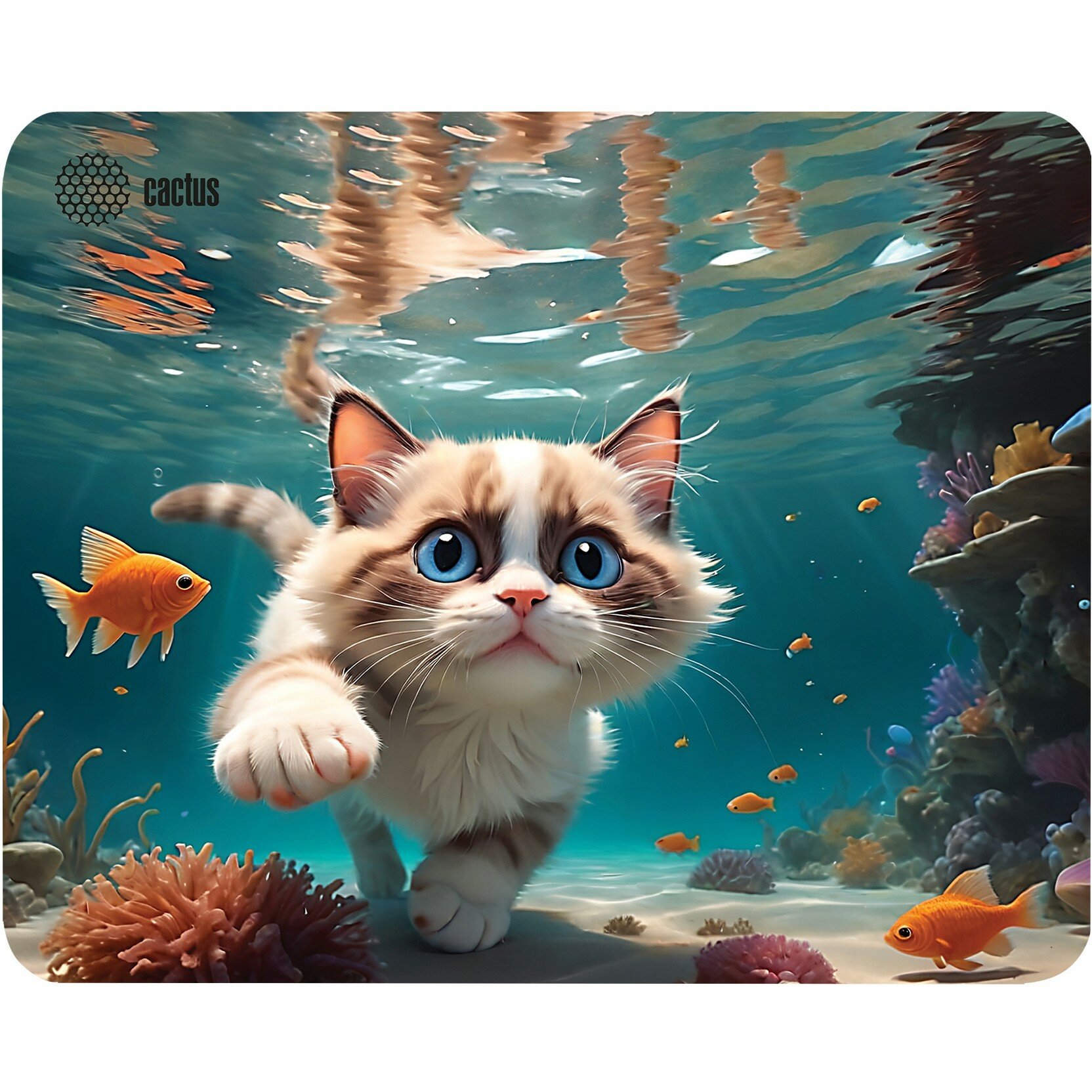 Cactus Коврик для мыши Fish Cat рисунок 300x250x3мм CS-MPC-D15M