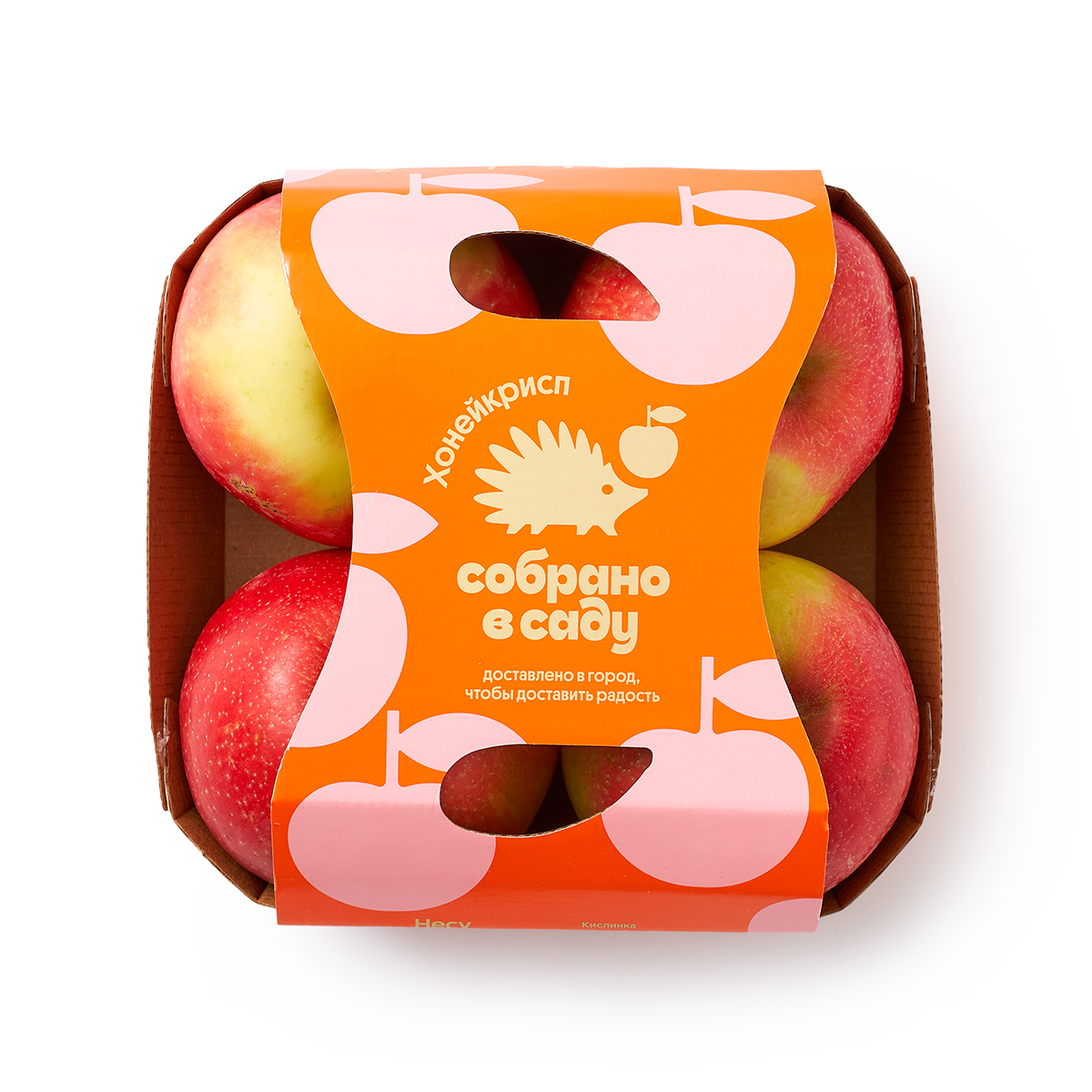 Яблоки «Собрано в саду» Хонейкрисп, 4 шт, в картонной коробке