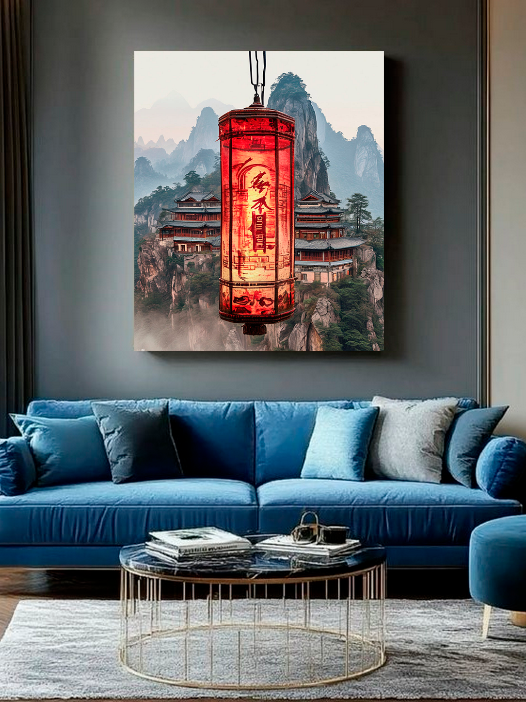 Картина на стену для интерьера "Китайский фонарик" 40х50 см, холст на подрамнике, InterToys