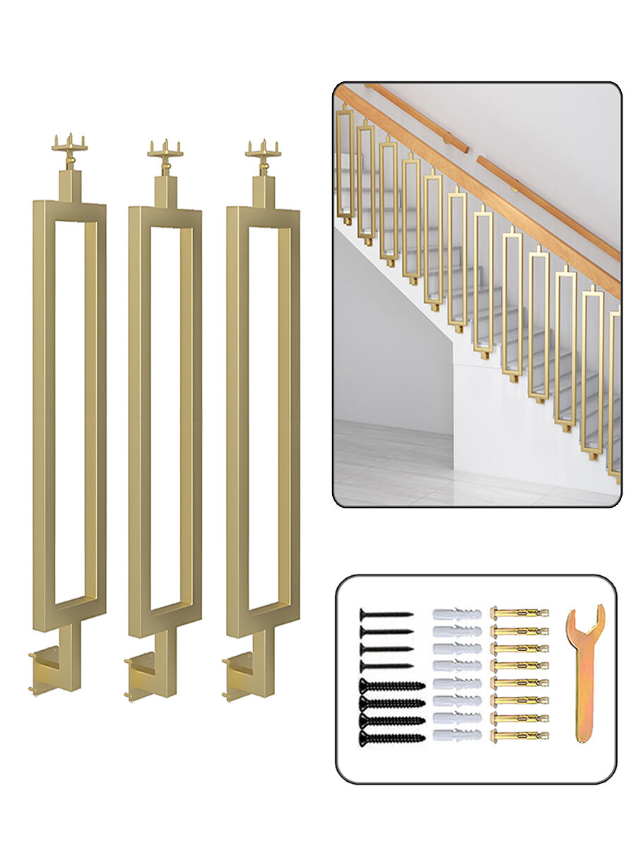 Металлические лестничные ограждения с боковым креплением регулируемые прямоугольные стойки для внутренних и наружных перил
