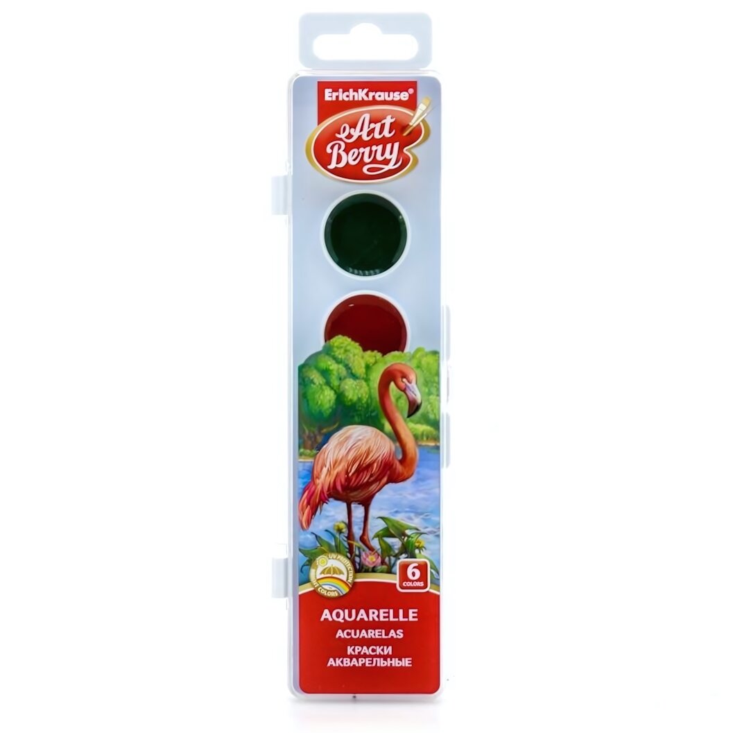 Акварель Artberry, 6 ярких цветов, УФ-защита, для детского творчества