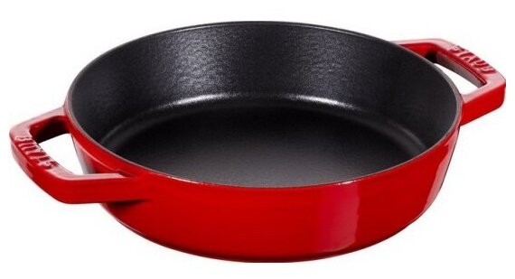 Сковорода Staub круглая, 26 см, с чугунными ручками, вишневая (12232606)