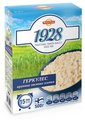 1928 MYLLYN PARAS Крупные Овсяные Хлопья Геркулес (15 мин.) 500г ...