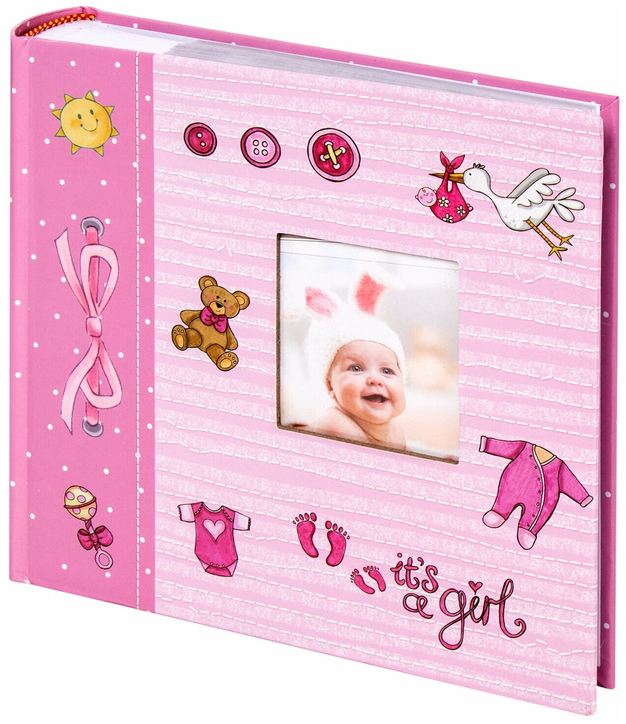 Фотоальбом Brauberg It's a girl, на 200 фото 10х15 см, твердая обложка, бумажные страницы, бокс, розовый
