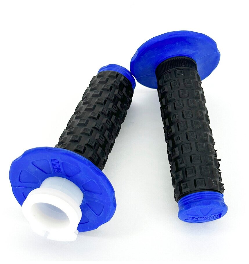 Ручки руля (грипсы) для мотоцикла и скутера XG-15 со вставкой, синие, комплект 2 штуки