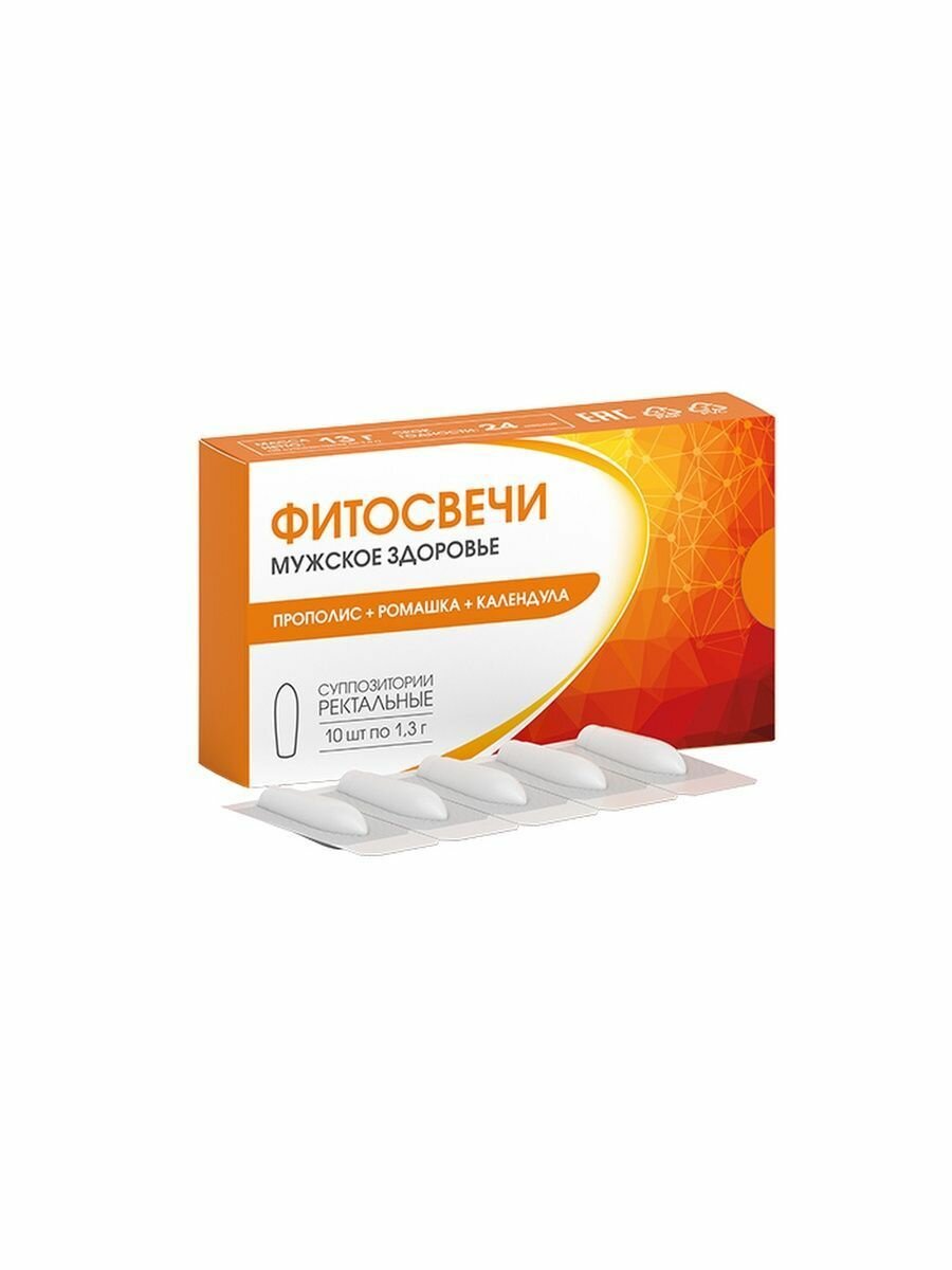 Фитосвечи мужское здоровье прополис+ромашка+календула, Алтайский нектар 10 шт. по 1,3 гр.