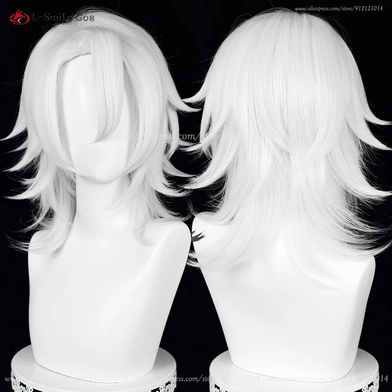Косплей парик Uzui Tengen серебристо-белый Белый, Wig B Only