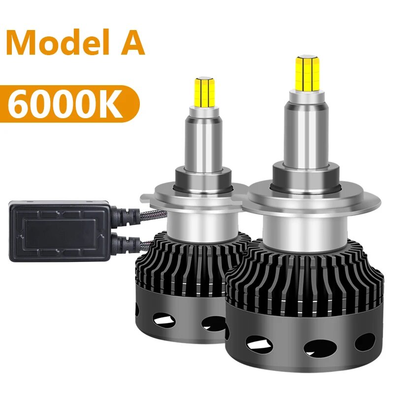 H7 светодиодные лампы Лампа для автомобильных фар, H11 H8 H1 лампы h4 Model A, H7, 6000K