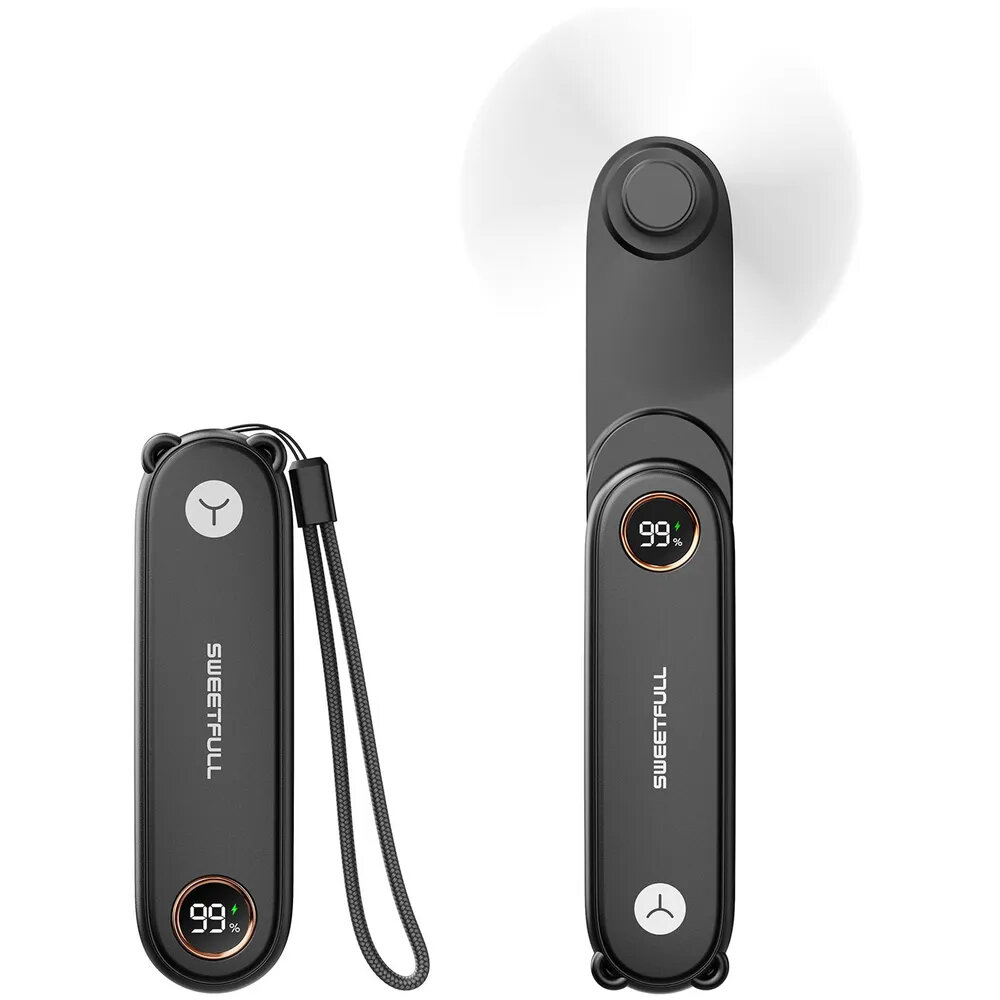 Мини вентилятор ручной, вентилятор портативный напольный, бесшумный , от юсб, черный