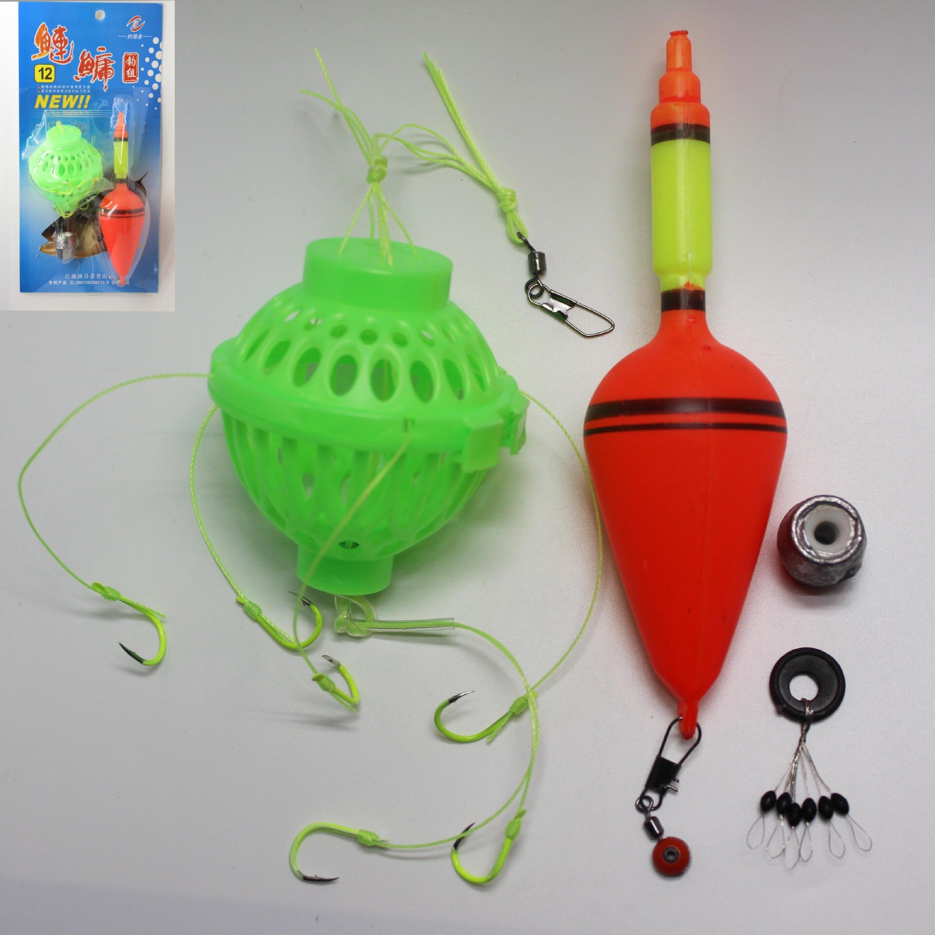 Набор снастей "Mine Water Monster", светящийся крючок, для ловли толстолобика
