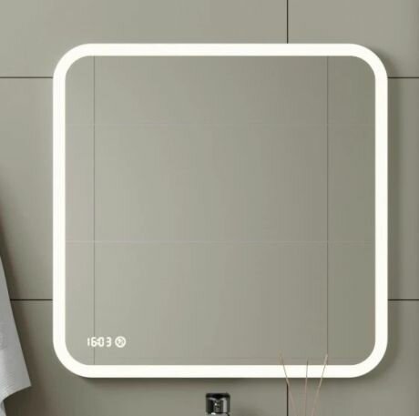 Зеркало Style Line Атлантика 60*60 с подсветкой и часами