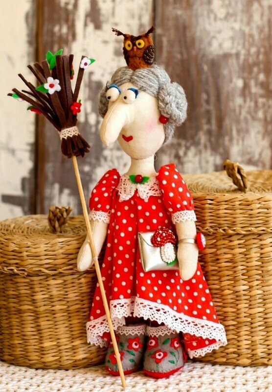 Набор для шитья Перловка #ПЛДК-1466 Модная баба Яга, 24 см