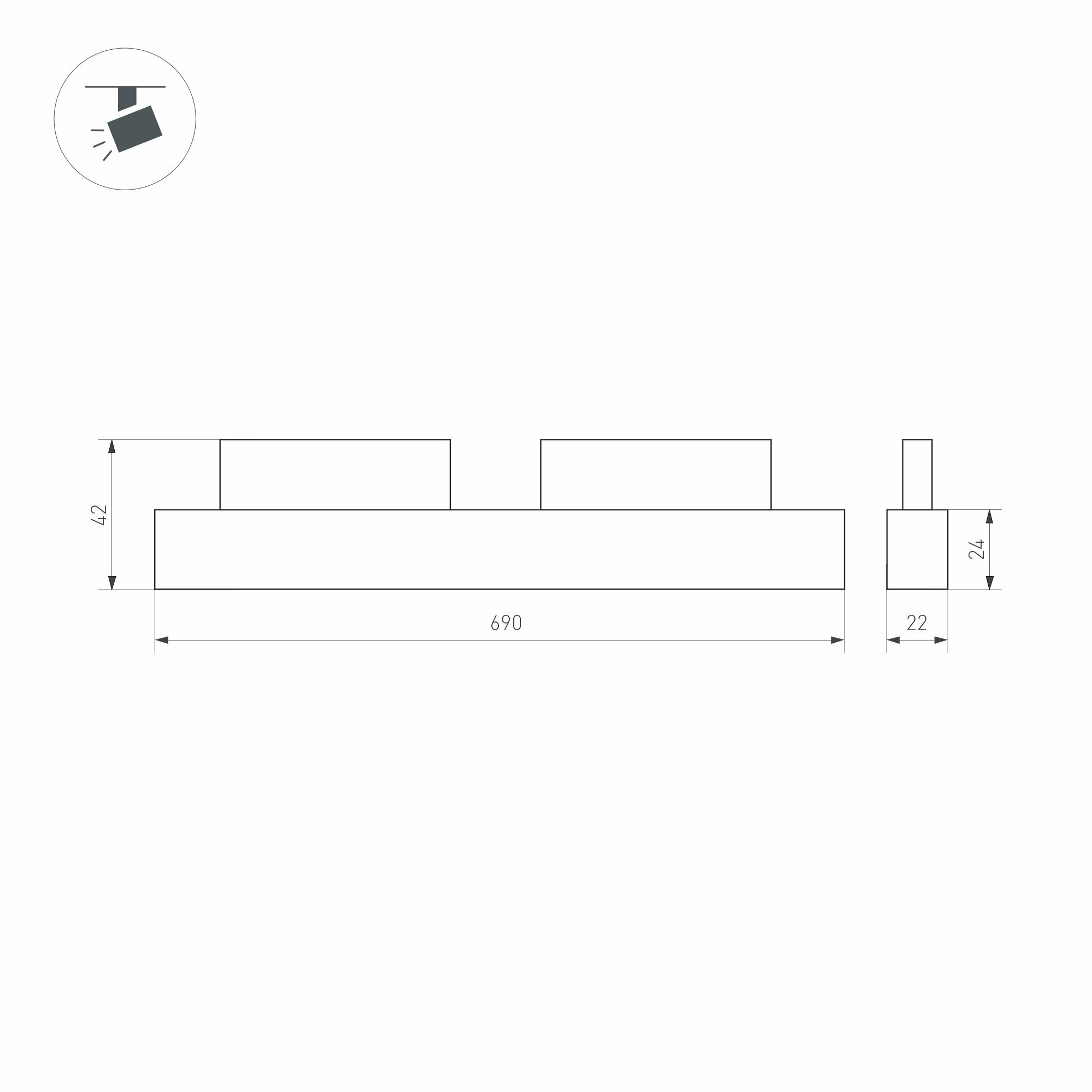 Светильник MAG-ORIENT-FLAT-L690-24W Day4000 (WH, 80 deg, 48V, DALI) (Arlight, IP20 Металл)