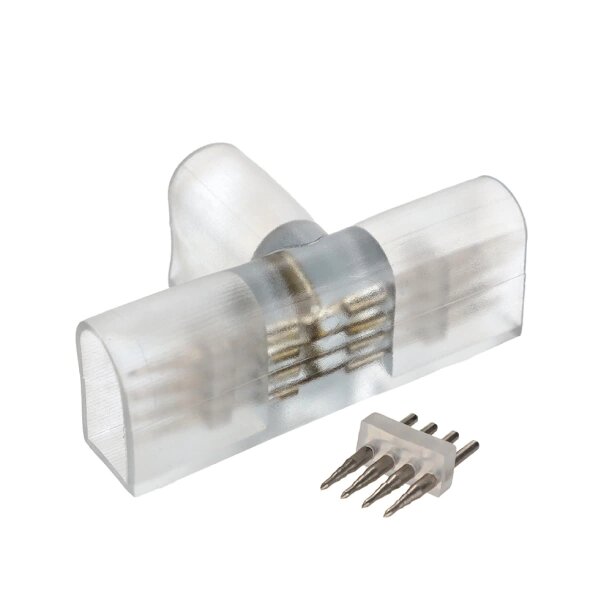 Соединитель Т-образный Uniel для светодиодной ленты 220 В RGB 8x16 мм 4 контакта